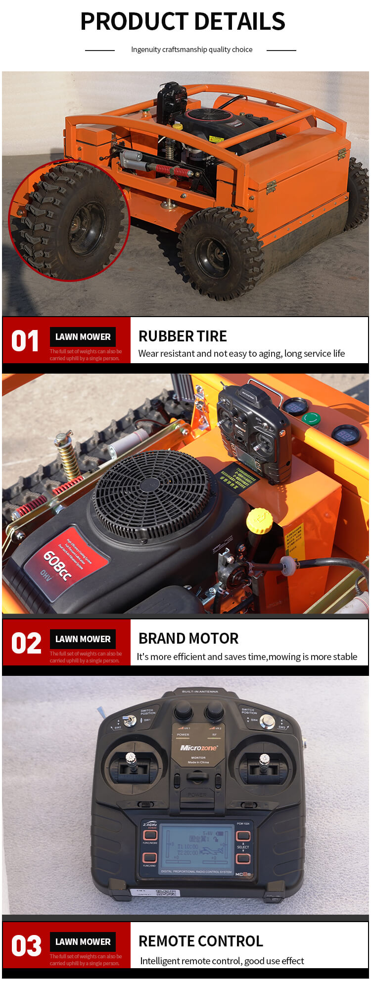 Wheel Radio Controlled Grass Cutter (SKK80-4) - Shandong Nature Garden ...
