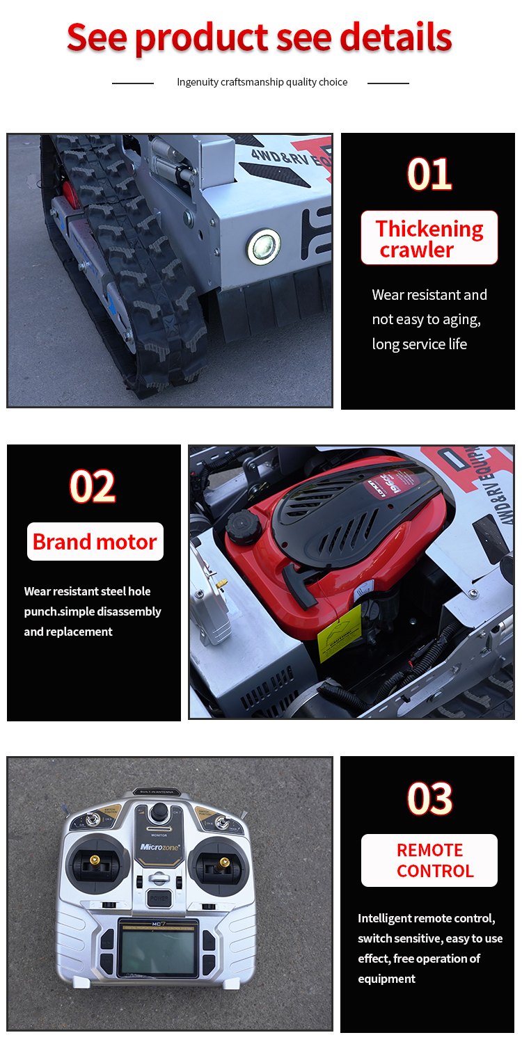 Smart Remote Control Crawler Lawn Mower (SD750-6) - Shandong Nature ...